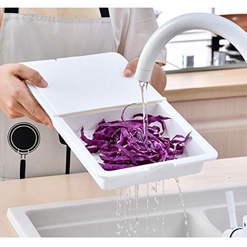 DEPILA Multifunctional Cutting Boards Plastic Multifunctional Cutting Board Cutting Vegetables Draining Storage Chopping Board Kitchen Tray