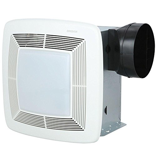 Broan-Nutone QTXE150FLT Ultra-Silent Ventilation Fan with Light, Quiet Exhaust Fan for Bathroom and Home, ENERGY STAR Certified, 36-Watt Fluorescent Light, 4- , White , 6" Round