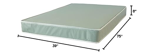 Mattress Comfort, 8-Inch Firm Double Sided Tight top Waterproof Vinyl Innerspring Mattress, Twin