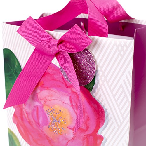 Hallmark 9" Medium Gift Bag with Tissue Paper (Pink Rose) for Valentines Day, Birthdays, Bridal Showers, Weddings or Any Occasion