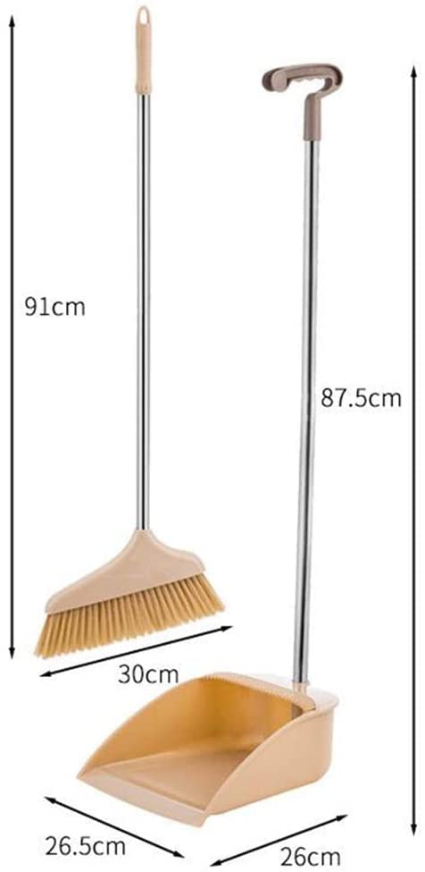 DEPILA NLIAN- and Dustpans Sets, Remove the Steel Pipe Handle Grips Sweep Set Durable Sweeper Lobby Home Kitchen Office Commercial Hardwood Floor Use dustpan set