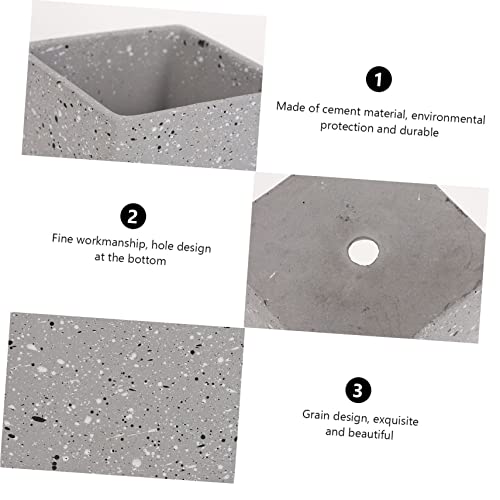 CORHAD Home Decor 1pc Creative Container Flowerpot Decorative Concrete Planter Cement Pots Office Small Planters Square Garden Home Bonsai Flowers Supplies Indoor for Pot Plants Table Decor