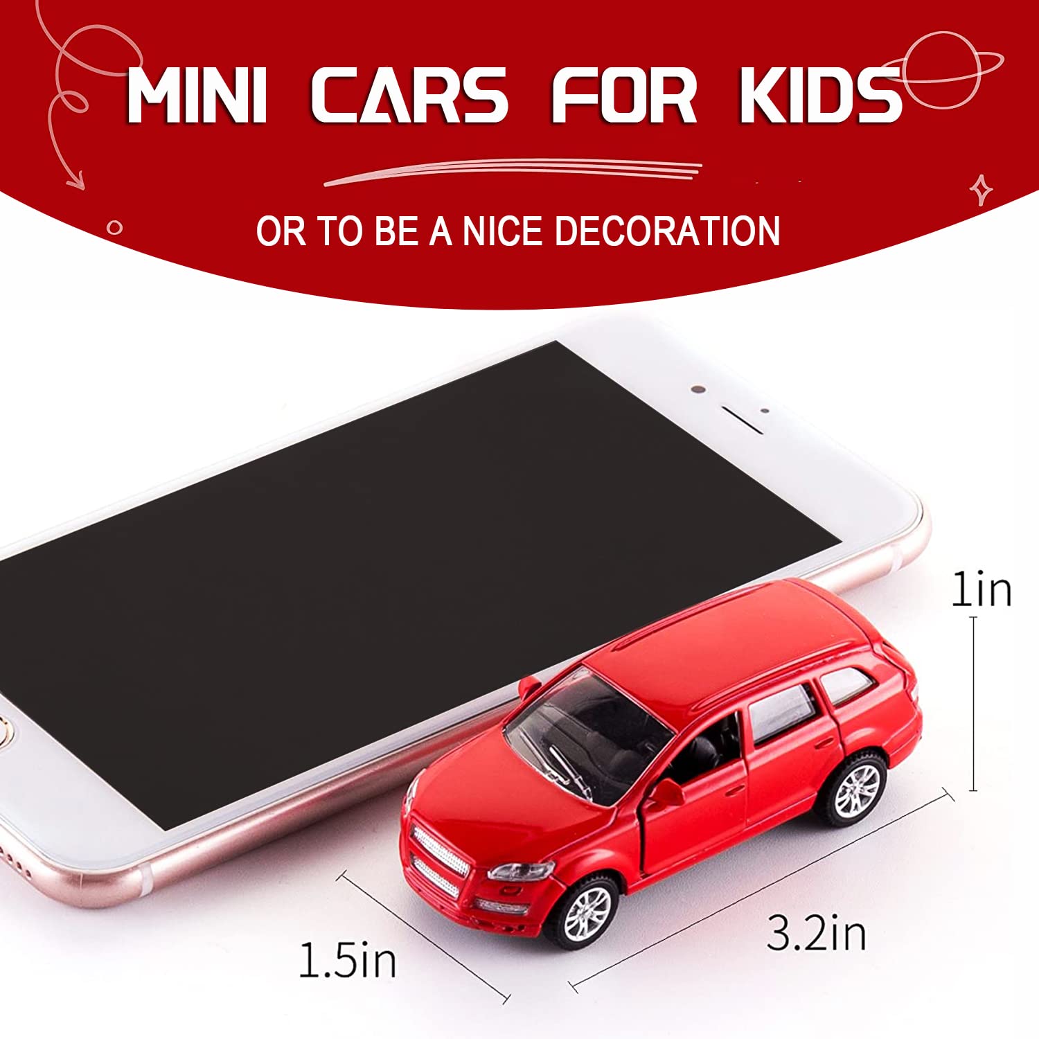 KIDAMI Die Cast Metal Toy Cars Set of 5, Openable Doors Pull Back Car Gift Pack for Kids (Private car)