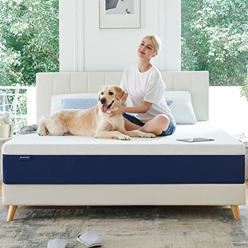 Molblly King Mattress, 10 inch Gel Memory Foam Mattress with CertiPUR-US Bed Mattress in a Box for Sleep Cooler & Pressure Relief, King Size