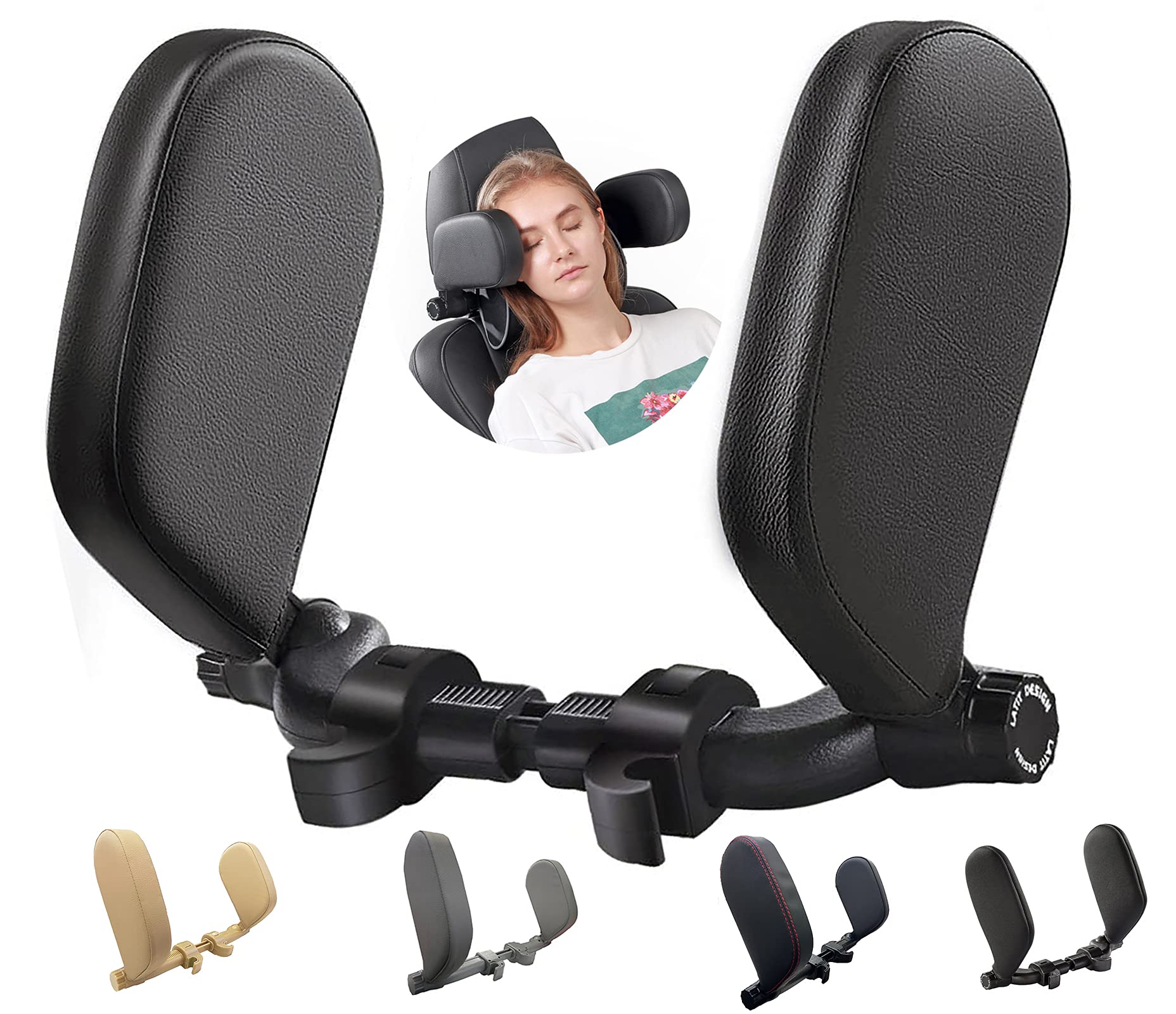 Car Seat Headrest Pillow,Car Neck Pillow Head Pillow,Sleeping Travel Seat, Head Cushion Foam,Premium Seat Head Pillow,180 Degree Adjustable Both Sides,Long Trip Rest Pillow for Kids Elders