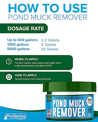 ProSpring Labs Pond Sludge Remover - Muck Away for Ponds | Pond Muck and Sludge Remover | Pond Muck Remover | Pond Cleaner