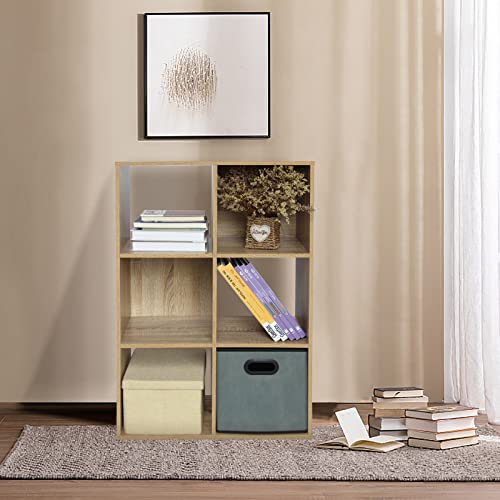 PACHIRA E-Commerce US 6 Cube Storage Organizer Unit Shelf, Closet Cabinet, Bookshelf File Organizer Rack in Living Room, Bedroom, Study,Oak