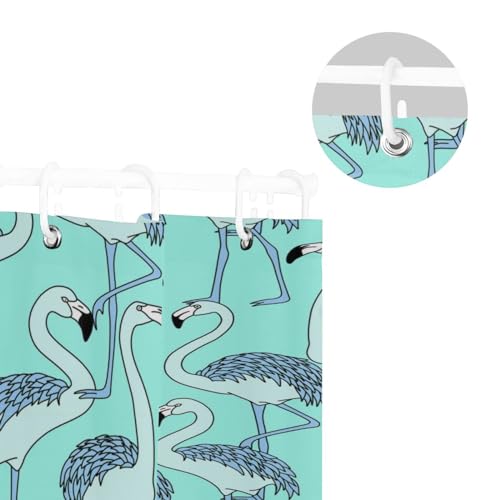 BLuevi Flamingo Shower Curtain for Bathroom Waterproof Fabric with Hooks 72x72 Inch