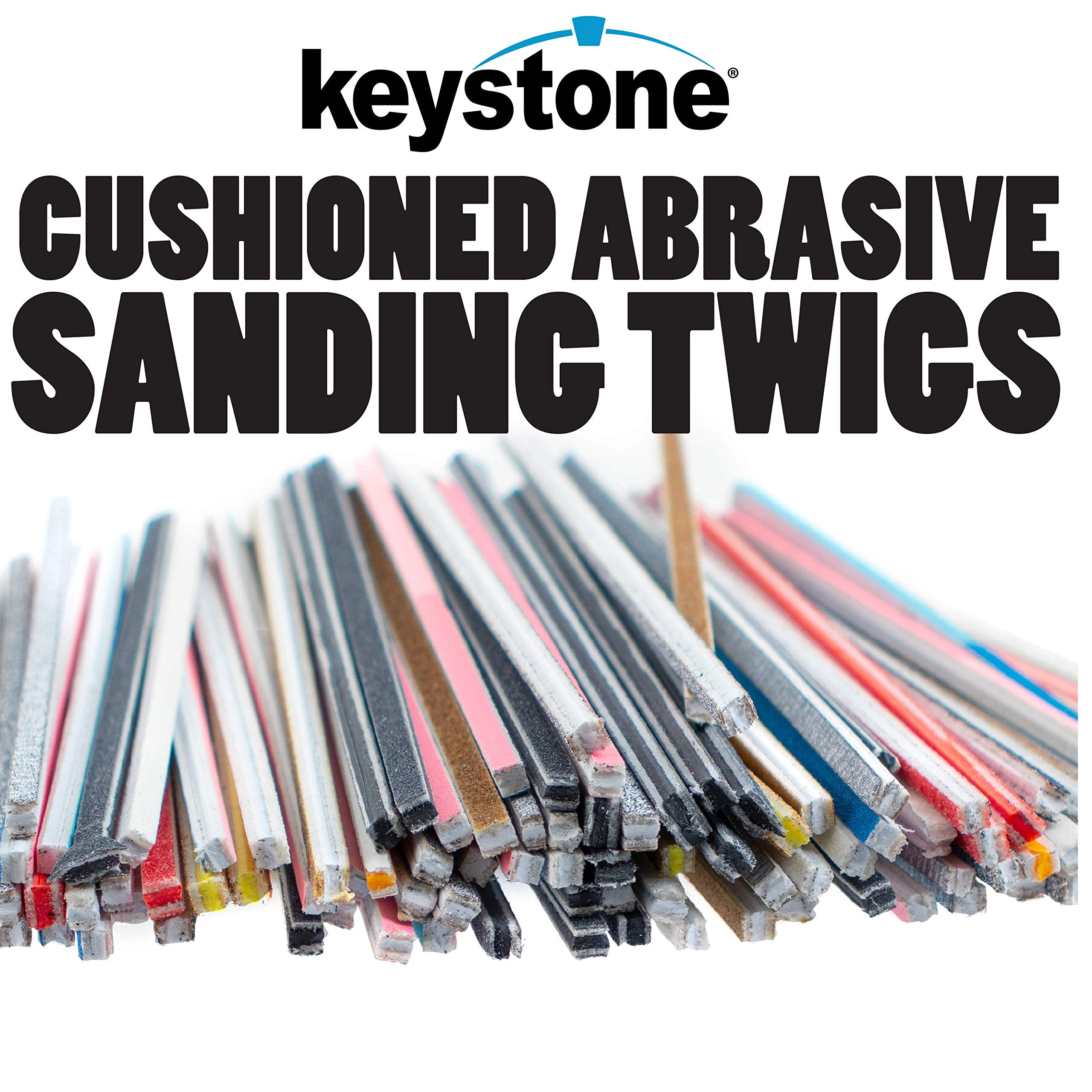 Keystone 100 Sanding Twigs or Sticks Ideal for Woodworking Hobby Arts Crafts Models Mixed Grits and Lengths Cushioned Abrasive (5 Pack)