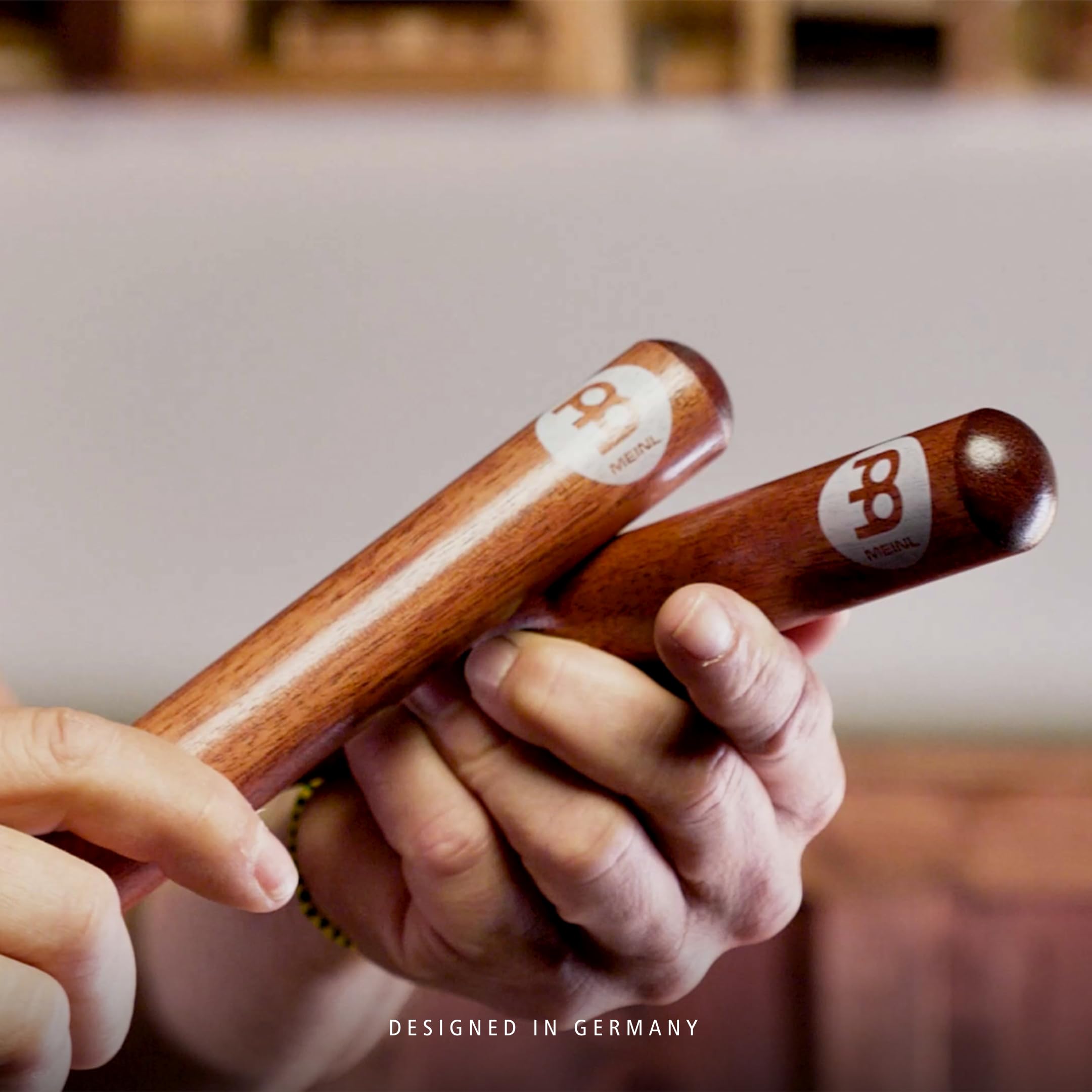 Meinl Percussion Select Hardwood Claves Musical Instrument Sticks โ NOT Made in China โ for Live, Studio and Classrooms, 2-Year Warranty (CL1RW)