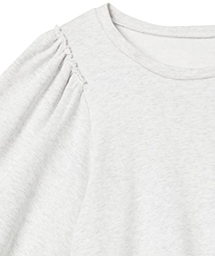 Cable Stitch Women's Flutter-Sleeve French Terry Top Light Heather Grey X-Small