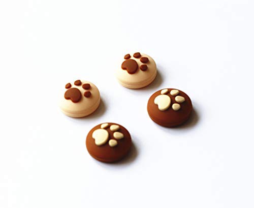 Silicone Cute Thumb Grip Caps Cover Ergonomic Joystick Caps Analog Thumb Stick Caps for Nintendo Switch NS Joy Con/Switch Lite Controller Brown