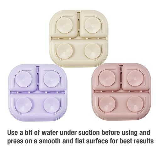 PandaEar Silicone Suction Plates for Baby Toddler, 3 Pack Baby Food Plate Toddler Plates Divided