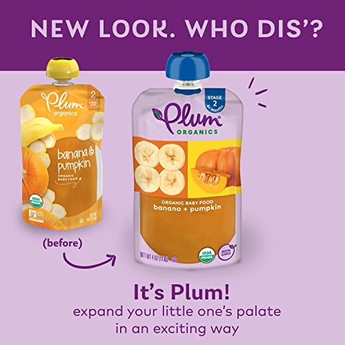 Plum Organics | Stage 2 | Organic Baby Food Meals [6+ Months] | Fruit & Veggie Variety Pack | 3.5 Ounce Pouch (Pack Of 18)