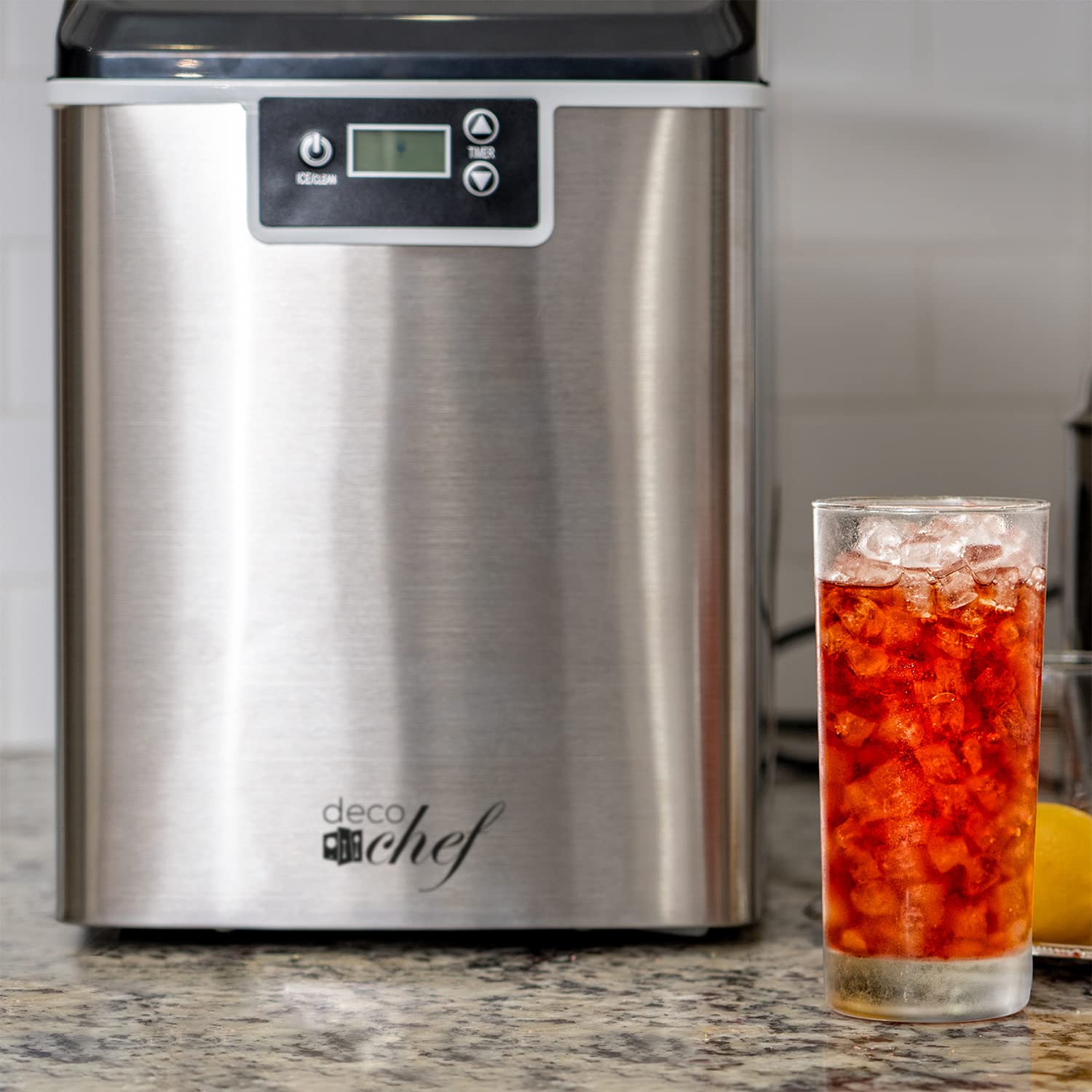 Deco Chef 44LB Countertop Nugget Ice Maker with 2.6LB Auto-Renew Basket and Automatic Cleaning, 1.8LB per Hour, First Batch in 10 Minutes, Stainless Steel