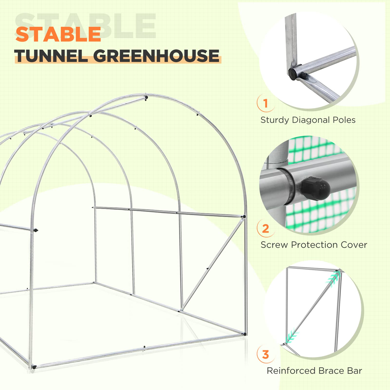 EAGLE PEAK Mini 4 Tier Greenhouse withWheels & Wire Shelves, Portable 28"x19"x67' 'Indoor & Outdoor Green House with Roll-Up Zipper Door,Clear/Green PE Cover