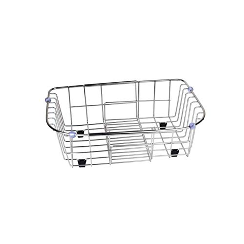 STRAW Kitchen Storage Rack, Expandable Dish Drying Rack, Over the Sink Dish Rack, In Sink Or On Counter Dish Drainer with Utensil