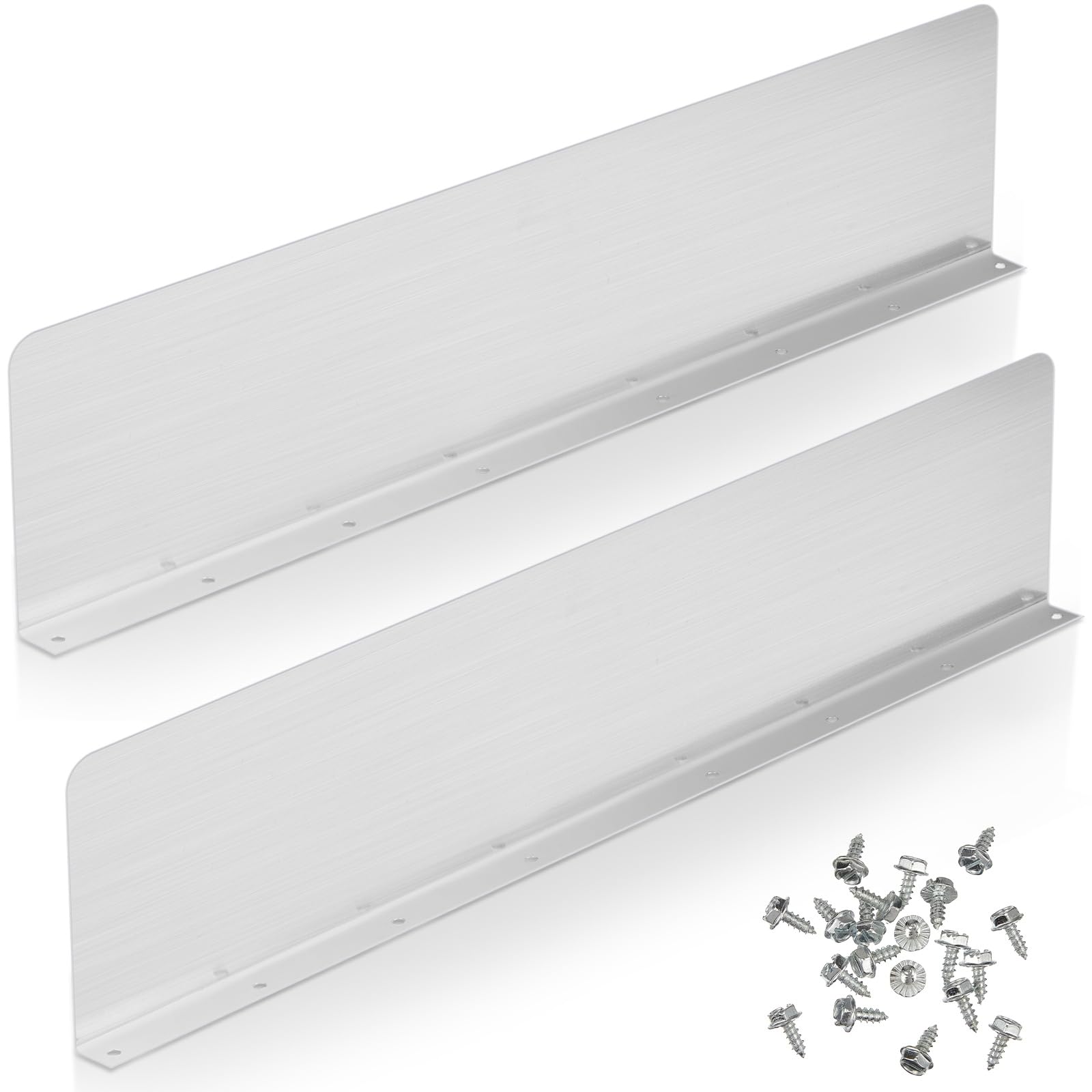 Blulu 2 Pcs Gutter Guard Gutter Valley Splash Guard Aluminum Roof Rain Diverter with 20 Screws Roofing Gutters Accessories for House Residential Flat Shingle Roofs Corner (Straight Style)