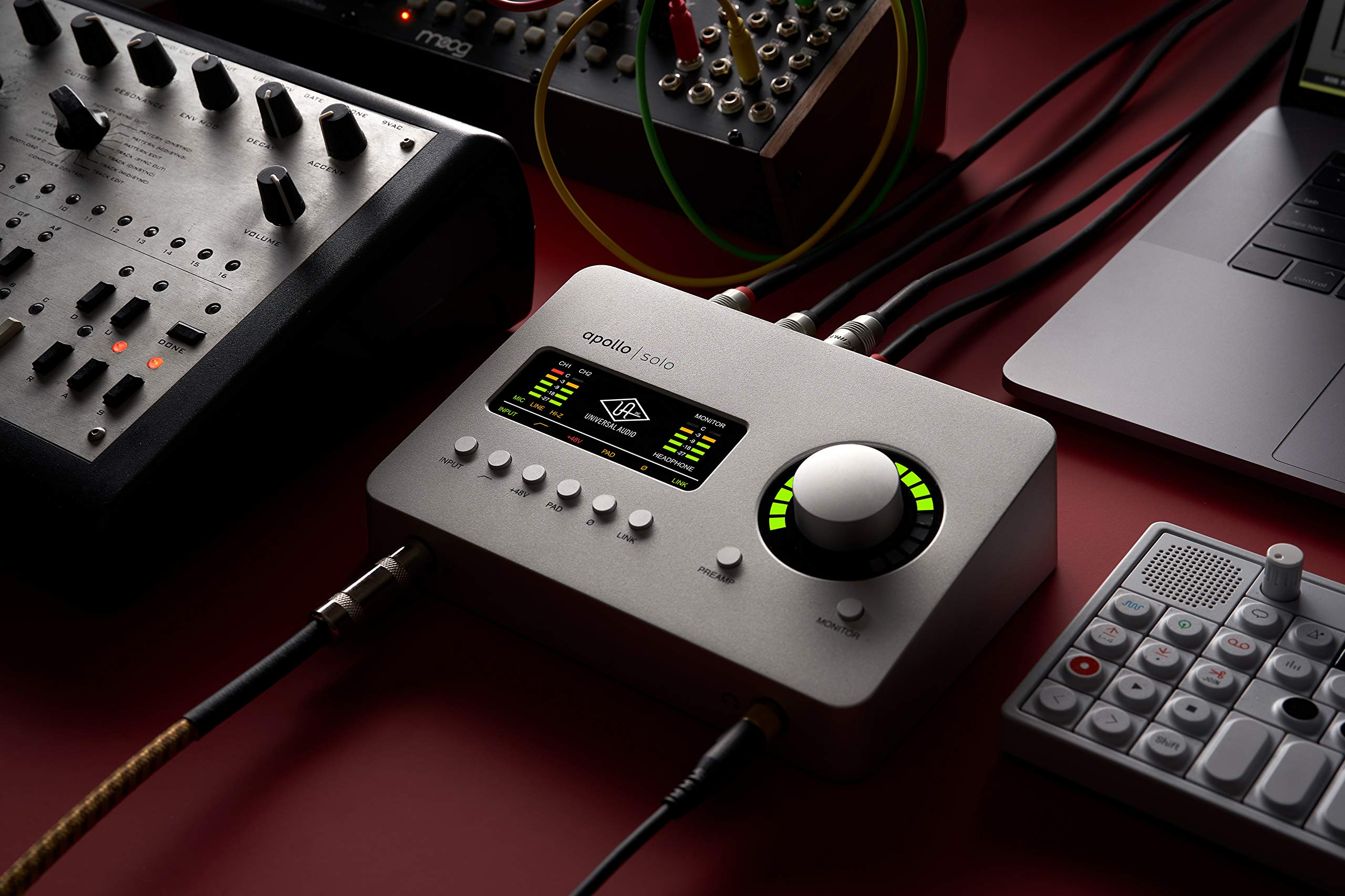 Universal Audio Apollo Solo Heritage Edition (APLS-HE) and Audio-Technica ATH-M50X Professional Studio Monitor Headphones