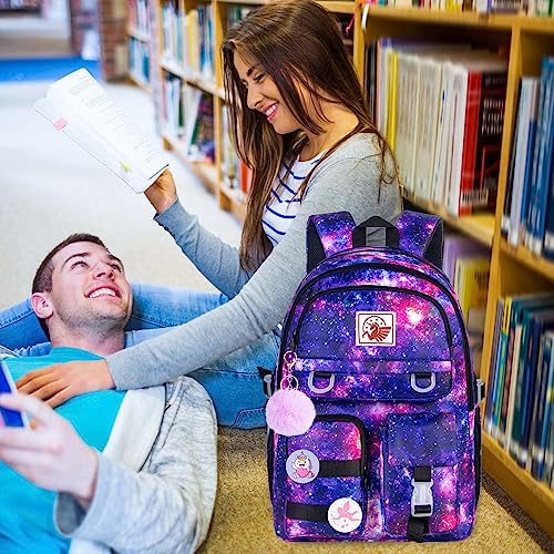 KLFVB Laptop Backpack for Girls, 15.6 Inch Cute Tie Dye College Bookbag, Anti Theft Water Resistant Large Computer School Bag for Teens Women Students - Purple
