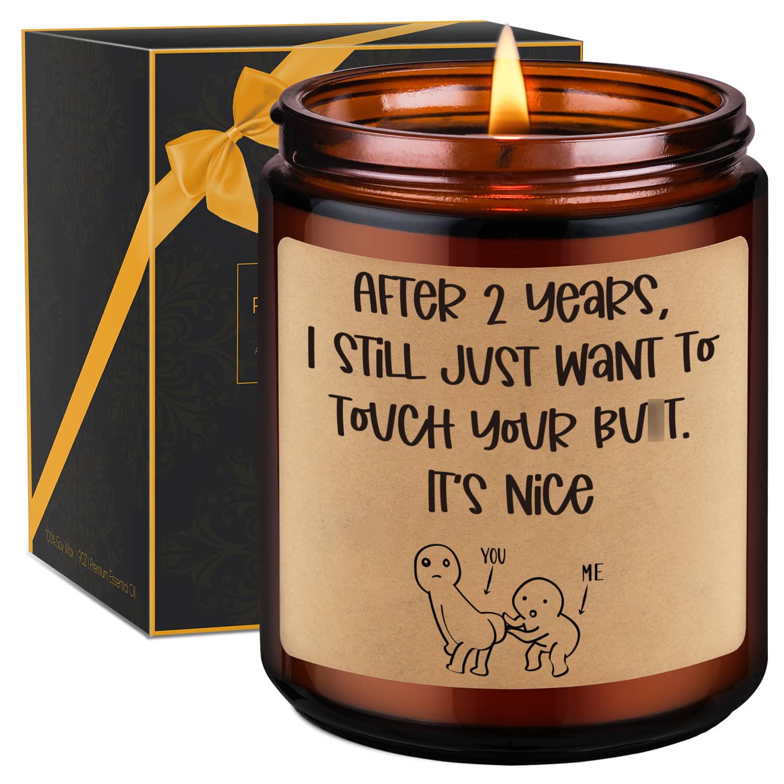 GSPY Scented Candles, 2 Year Anniversary Candle Gifts for Boyfriend, Girlfriend, Women, Men - Cotton Gifts for 2nd Anniversary for Him, Her - 2nd Wedding Anniversary Presents for Wife, Husband