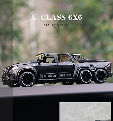 Simulation Alloy Car Modle Pickup 1/28 Metal Toy Car Sound Light Pull Back Model Toys for Boys Light Toys (Black)
