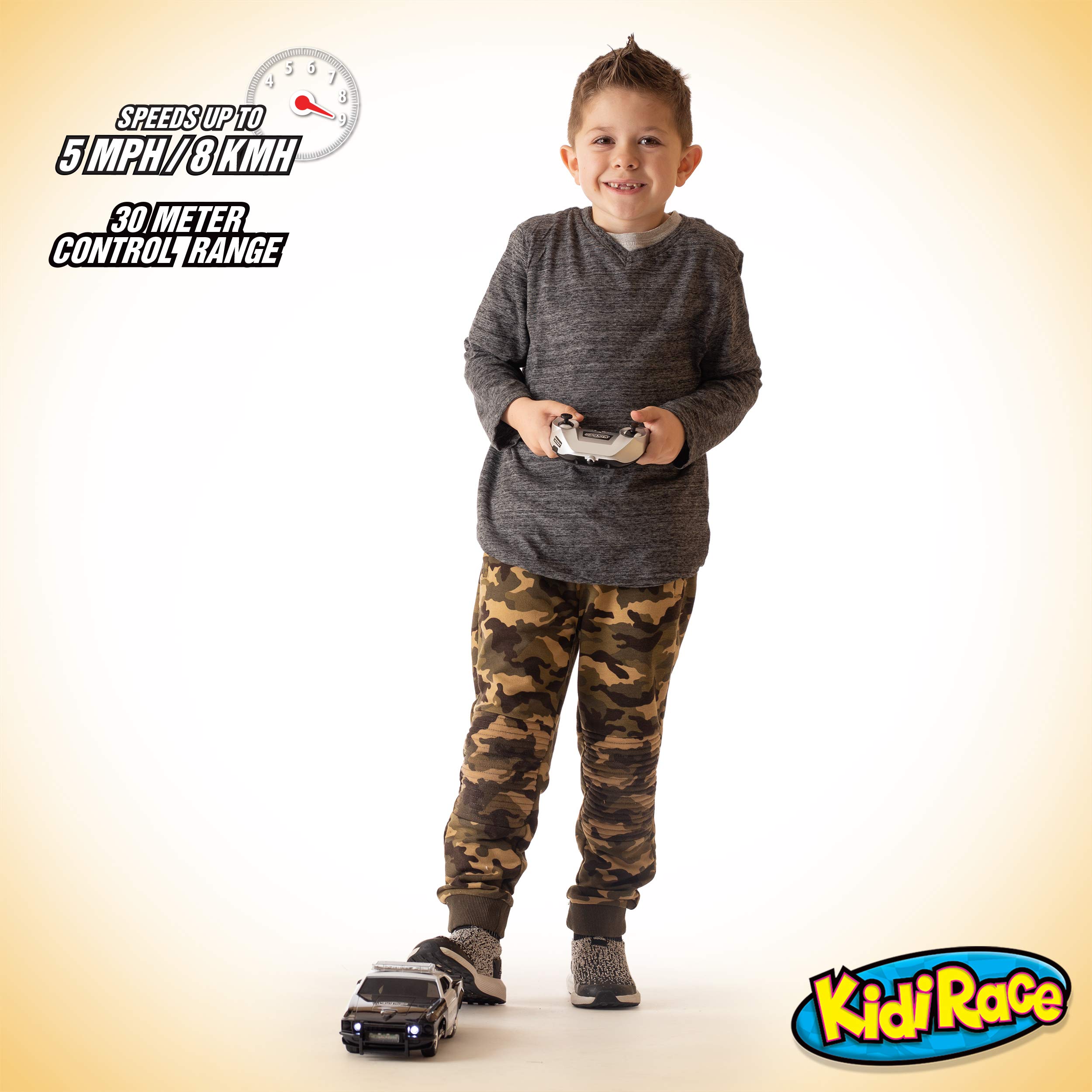 Kidirace Remote Control Police Car with Flashing Lights & Sounds – 2.4GHz RC Cop Car for Boys and Girls Ages 3+