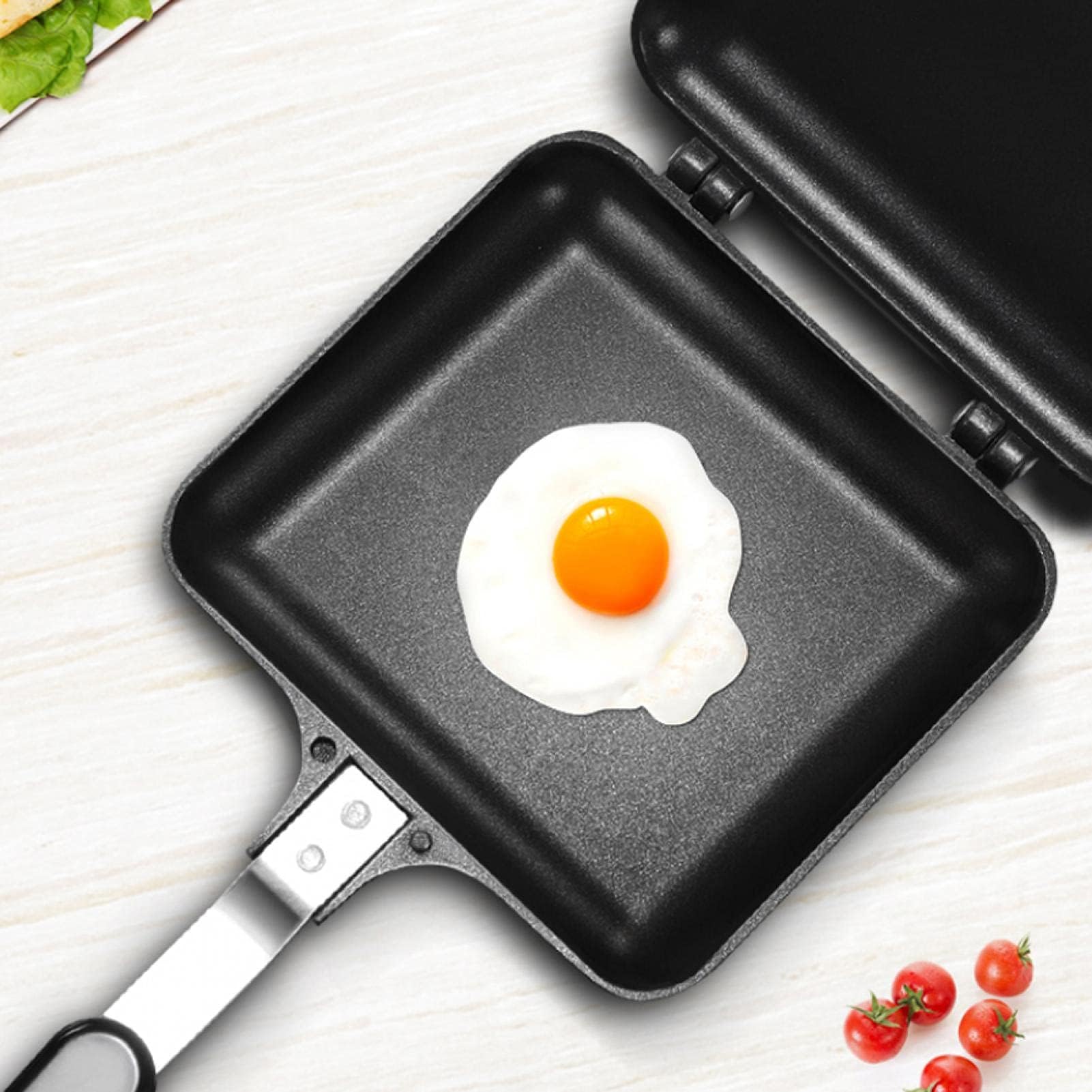 Double Sided Grill Pan Frying Pan Grilled Cheese Maker Sandwich Panini Maker Fry Pan Non-Stick Double Grill Pan Aluminum Frying Pan For Breakfast Toast Panini Waffle Barbecue Home Outdoor
