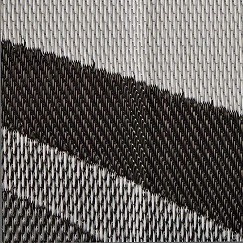Stylish Camping GA1 Reversible Graphic Patio Mat-8' x 12', Black/Silver