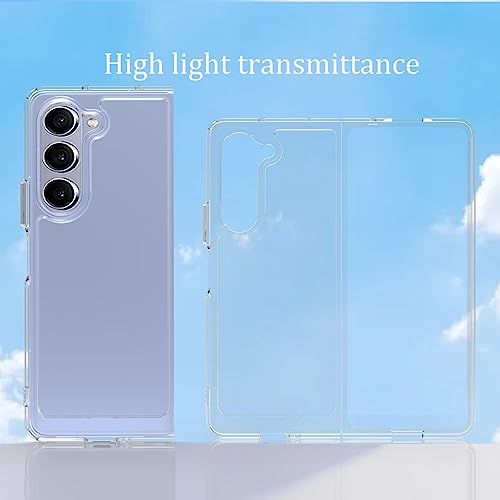 Osophter for Samsung Galaxy Z-Fold-5 Case: Clear Transparent Unisex Anti-Yellow Shockproof Protective Cell Phone Cover(HD-Clear)