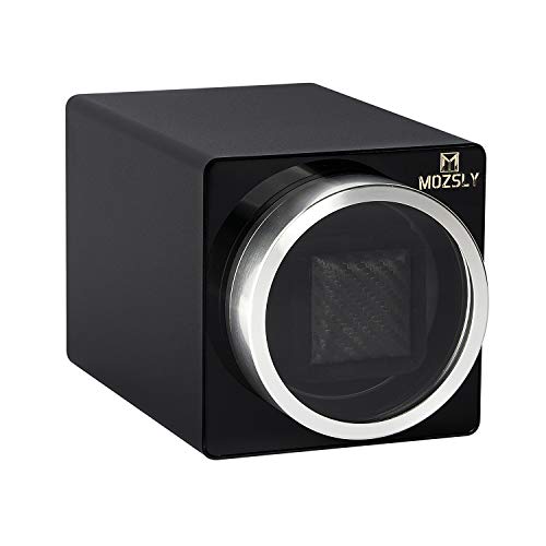 MOZSLY Watch Winder for Automatic Watches 12 Rotation Mode with Quite Motor Metal Black
