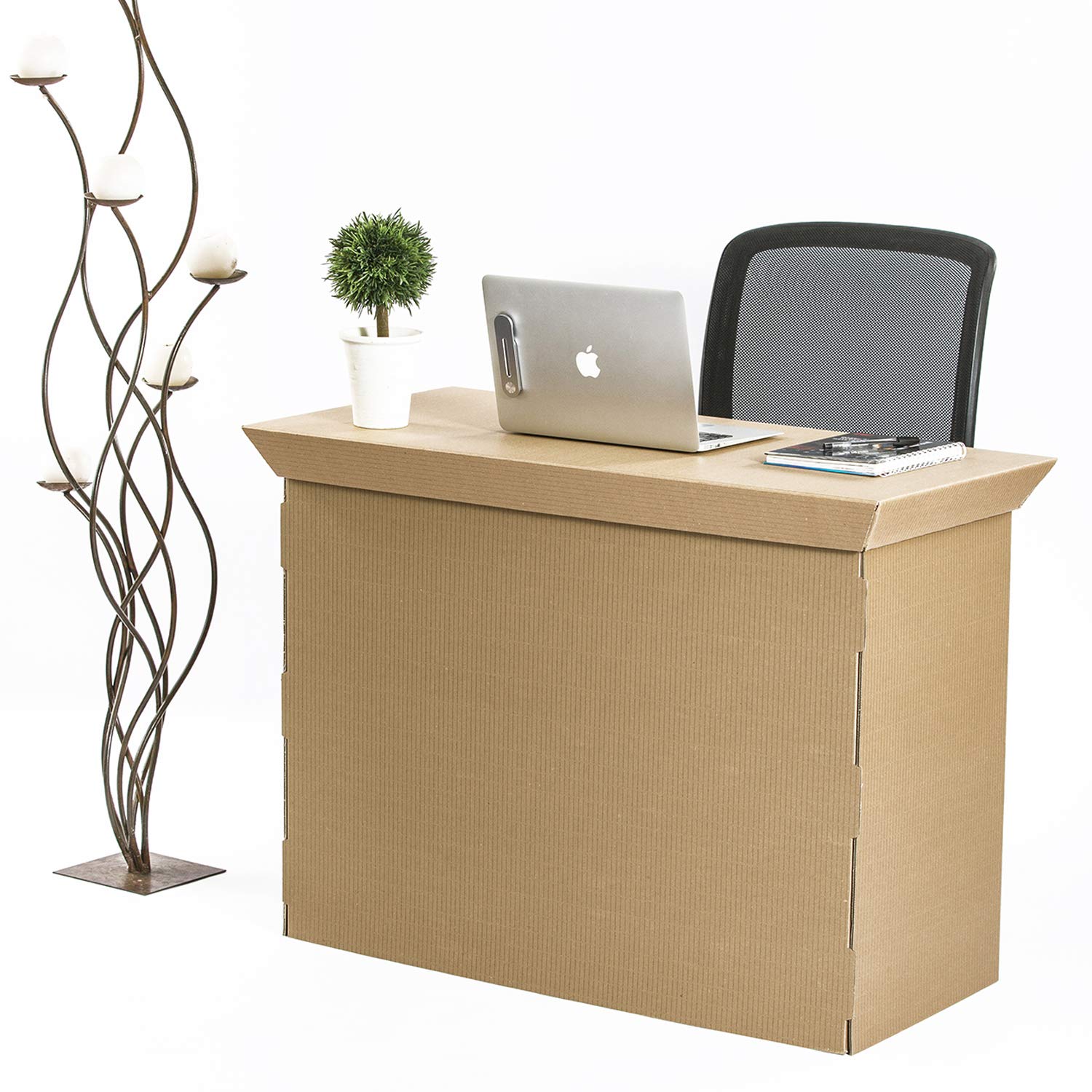 Cardboard Computer Desk for Home Office –39” Writing Laptop Table made of Recyclable Water Resistant Cardboard for Bedroom and Small Spaces – Eco-friendly Modern Study Tables - Sturdy and Long Lasting
