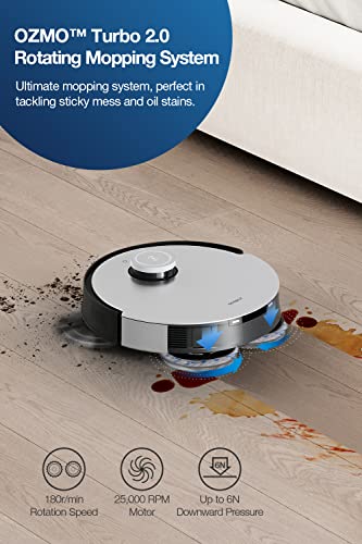 ECOVACS DEEBOT X1 Omni Robot Vacuum and Mop Combo with Self-Emptying, Auto-Wash, Auto-Refill and Auto-Hot Air Drying, 5000Pa Suction, AIVI 3D Obstacle Avoidance, Built-in YIKO Voice Assistant, Black