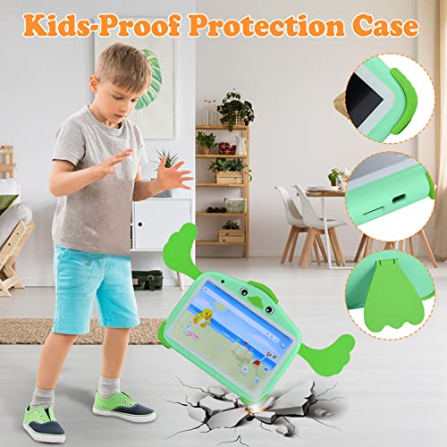 Tablet for Kids 10 inch Kids Tablet 2GB 32GB Android 11 Kids Tablet PC with Kid-Proof Case 1280 * 800 HD Display, Toddler Tablet with Parental Control, Dual Camera, WiFi(Green)