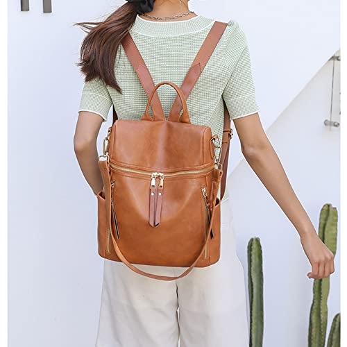 CQCYD Leather Backpack Purse Shoulder Bag for Women Leather Medium Size Tassel Backpack Fashion Handbags and Travel Bags