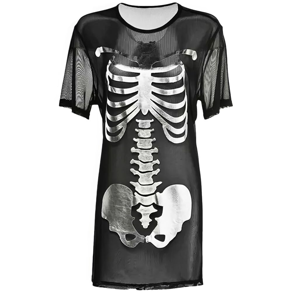 Skeleton Tunic Costume - Adult Standard, Comfortable Fabric For Halloween, Costume Parties & More - 1 Pc
