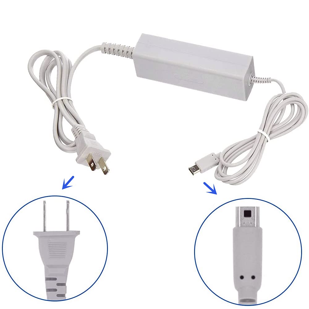Wii-U Gamepad Charger Cord, TFSeven AC Power Adapter Charger Wiiu Charging Cable Power Supply Cord for Nintendo Wii U Gamepad Remote Controller