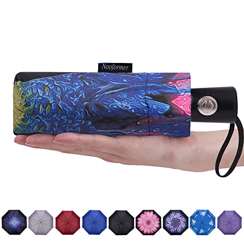 NOOFORMER Travel Mini Automatic Umbrella Auto Open/Close Small Compact Lightweight Portable Folding Windproof Rain Umbrellas for Women Men Kids