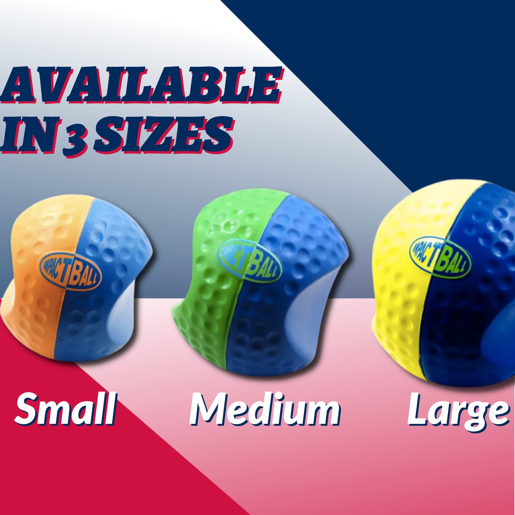 Covey Sports Impact Golf Ball Golf Swing Trainer Aid - (Small, Medium, & Large) - Golf Training Aid Equipment Balls for Improved Swinging, Chipping & Putting, Bundled Bag (Small (Orange/Blue))