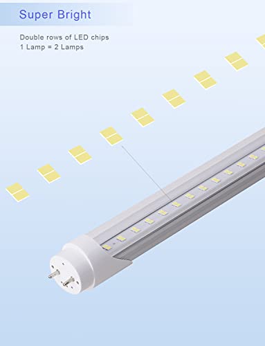 PARNOARCK Led Shop Light 4ft, Led Garage Light,40W T8 6500K Daylight 4500LM Clear Cover,for Garage Warehouse Workbench Workshop,16-Pack