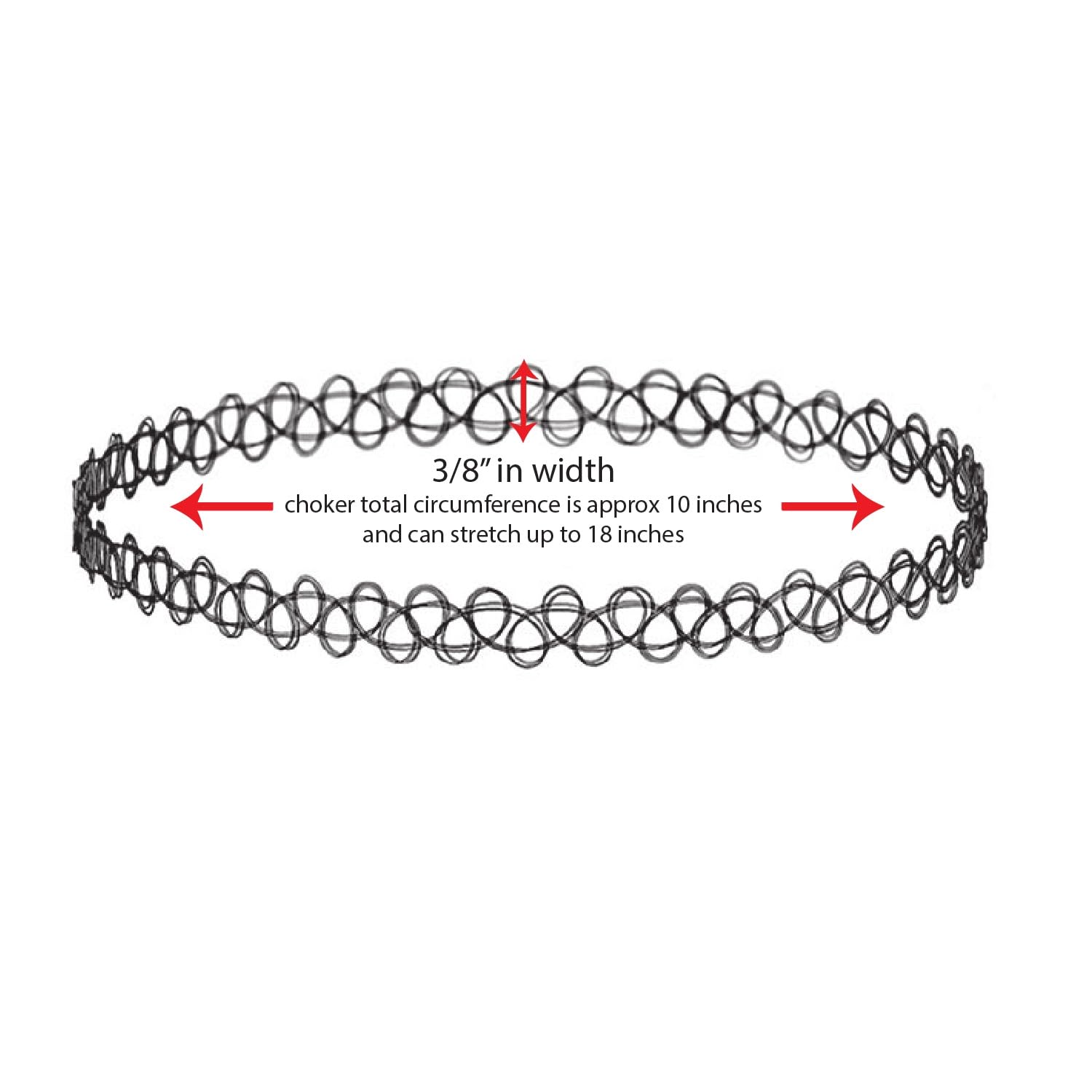 BodyJ4You Tattoo Choker Necklace - 90s Choker Necklace Women - 2000s Black Chokers - Yin Yang Silvertone Charm Pendant - Vintage Emo Stretchy Elastic Necklace