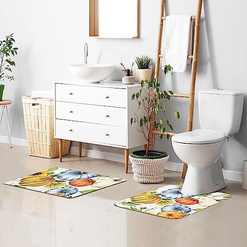 Pumpkins Sunflowers Bathroom Rug Mat Soft Absorbent Bathroom Rugs Mats Washable Bath Mats Rugs Non Slip Bath Mat Runner Rug for Bathroom Tub Bath, Rectangle Shower Rug