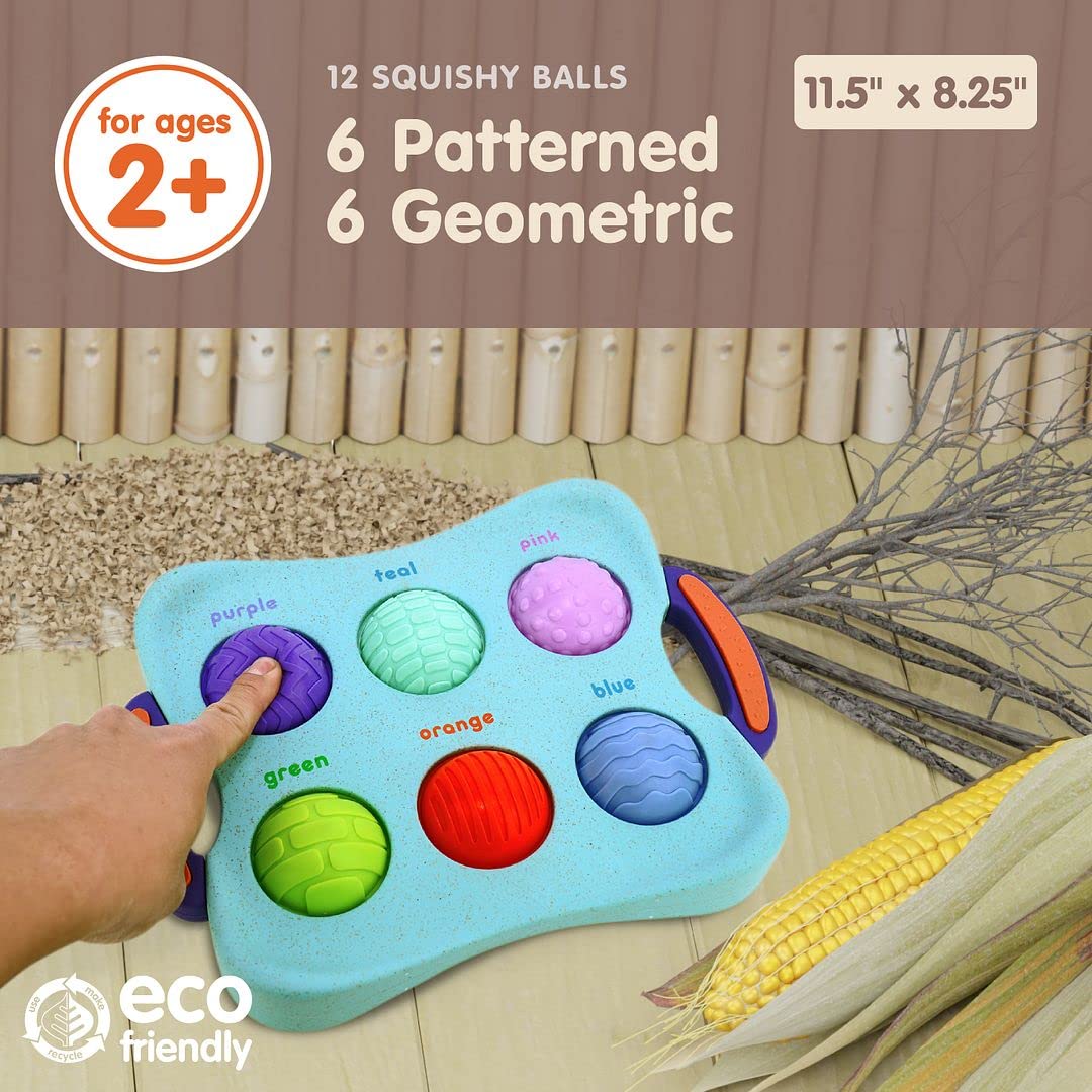 Roo Crew Sensory Toys Learning Tablet 1 - Educational Fidget Toy Set for Kids with Textured Bubbles - 11.5" x 8.25"