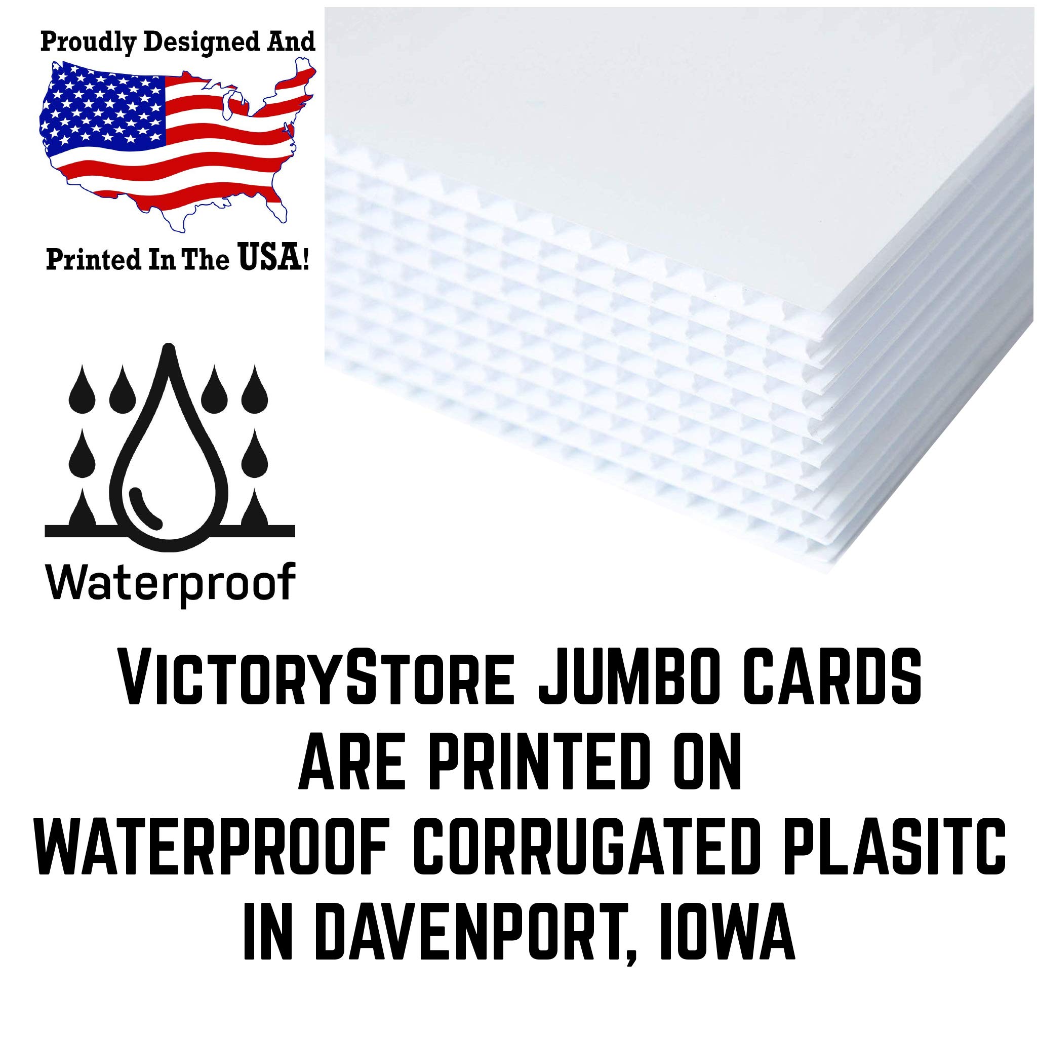 VictoryStore Jumbo 3 Foot Custom Happy Birthday Card, 4 Photo Birthday Card, Custom Inside Text, 2 feet x 3 feet Card