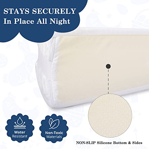 Wonder Living Toddler Bed Rail Bumpers, Safety Sleep Replacement for Kids & Baby, Premium Foam Long Pillow Pads with Non-Slip Machine Washable Cover, 2 Pack