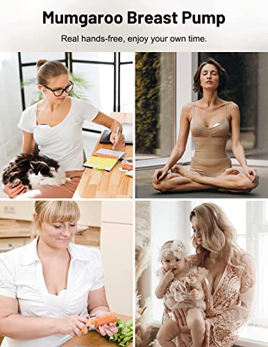 Mumgaroo Multifunctional Wearable Electric Breast Pump Hands Free, LED Display, 3 Modes & 12 Levels , Ultra-Quiet, Rechargeable, Portable , 2 Pack