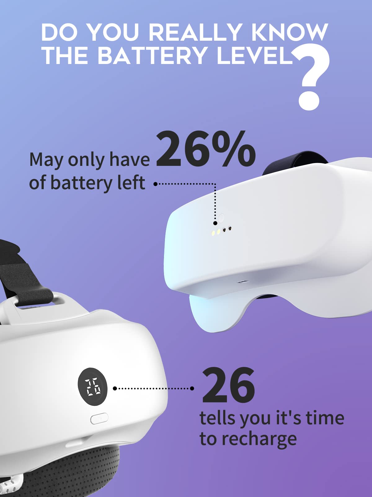 DESTEK Elite Head Strap with 8000mAh Battery Pack Compatible with Meta/Oculus Quest 2, 5V/2A Fast Charging Extends 5 Hours Play Time，10.8oz Super Light Weight, Accessories for VR Headset