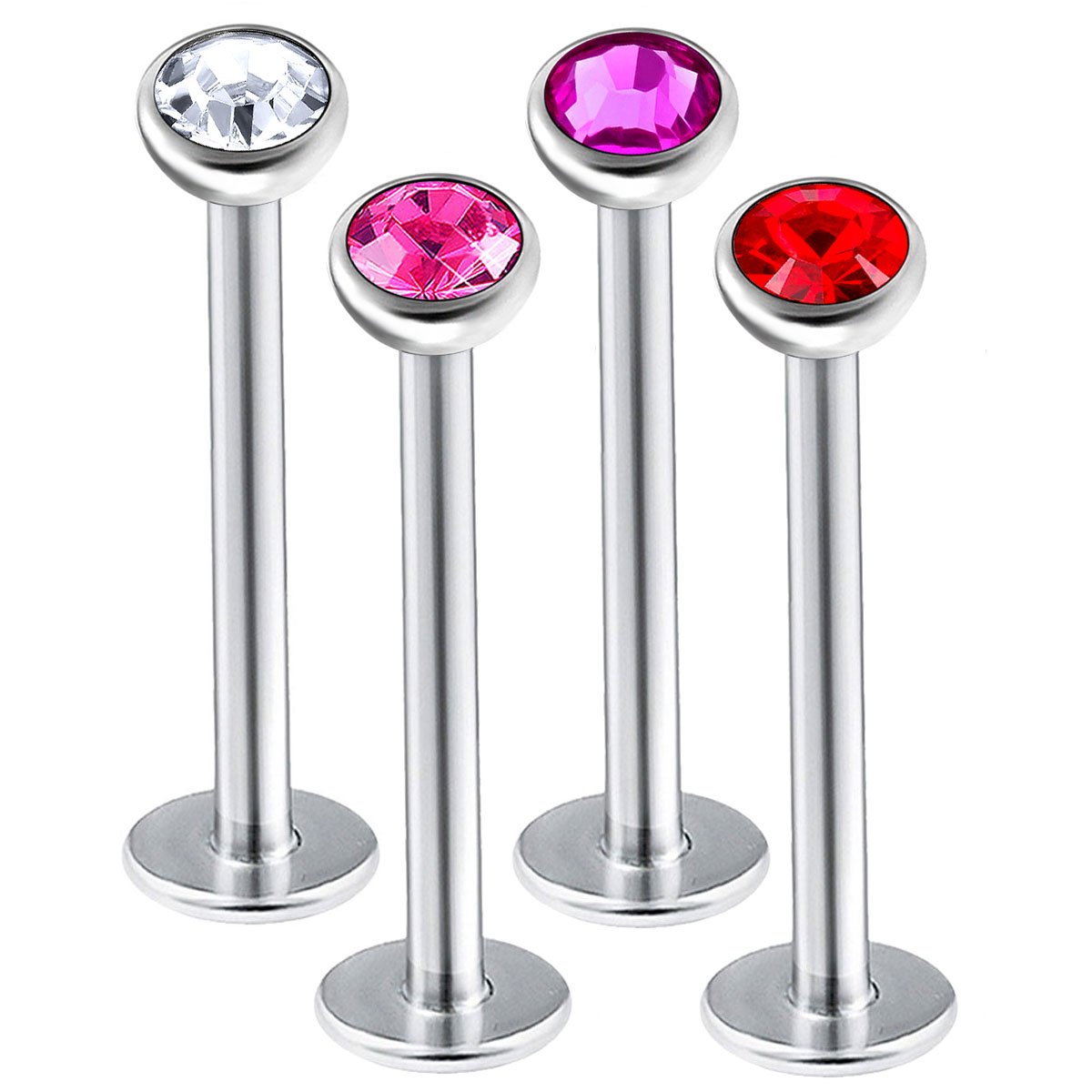 bodyjewellery 4Pcs 16g 1.2mm 12mm Stainless Steel Monroe Piercings Lip Auricle Rim Cartilage Helix Pinna Ear Lobe Halfball BYAW