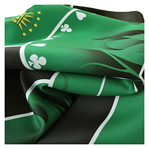 Craps and Roulette Table Felt Poker Tablecloth 1.2m Rubber Poker Tablecloth Blue Table Mat with Flower Pattern Casino Board Game Poker Poker Accessories 1PCS