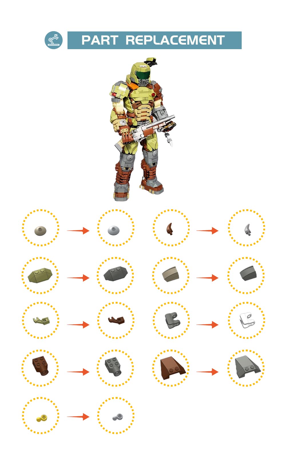 Destroyer Warrior Figure Building Blocks Set,Shooting Game Figure Robot Building Toy,Build and Display Model Toy,Best Gift for Kids Adult(1665 Pcs)